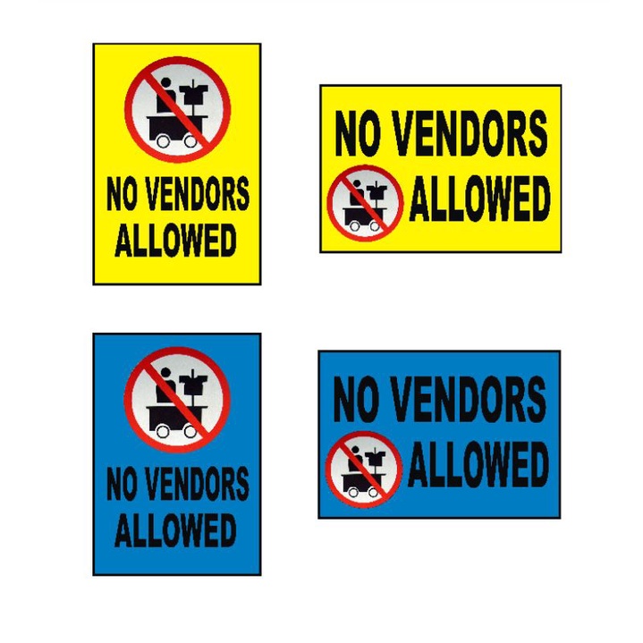 No Vendors Allowed PVC Signage for Establishments etc. | Shopee Philippines