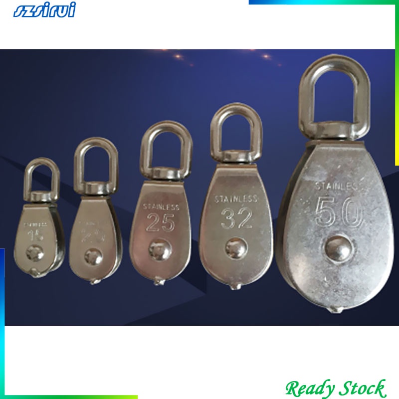 [ 15mm Stainless Steel Pulley Block Swivel Sheave Rope Pulley Swivel ...