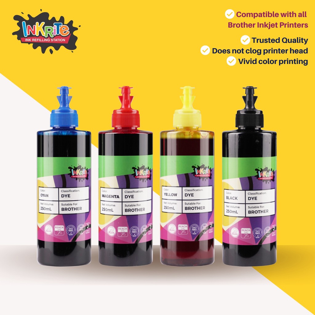 Inkrite Ink for Brother Inkjet Printers, 250 ml | Shopee Philippines