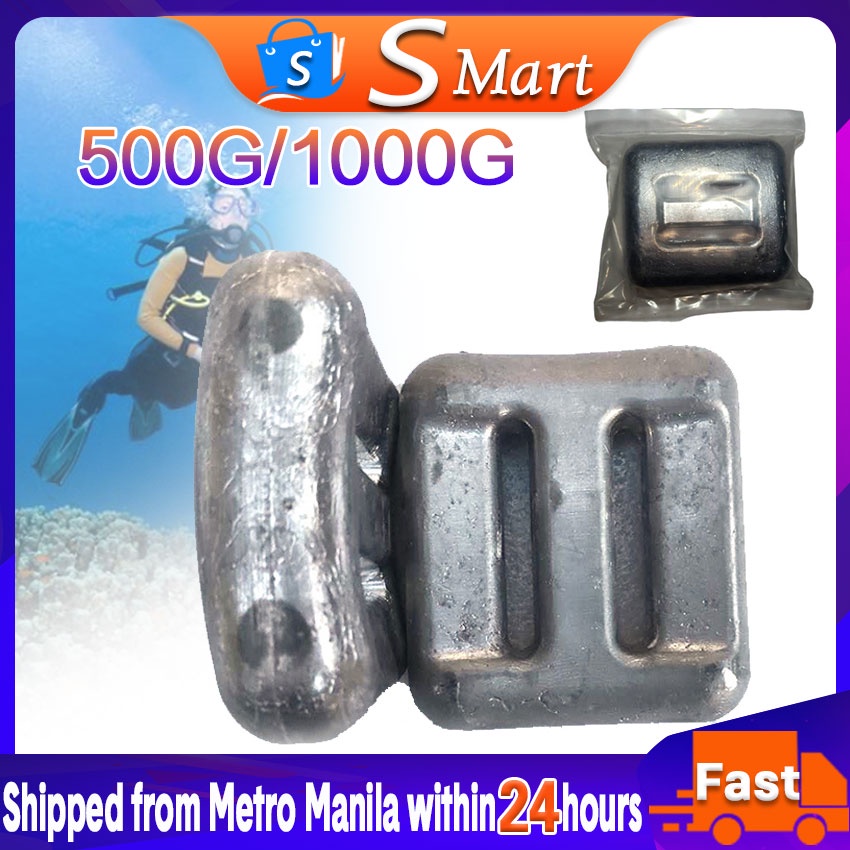 【Soyamart】0.5kg 1Kg Dive Weights Free diving Scuba Weights Spearfishing ...