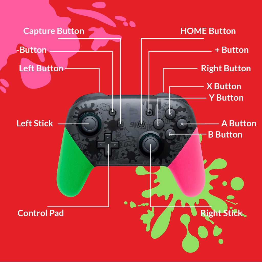 Nintendo Switch Pro Wireless Controller Gamepad Splatoon Series ...