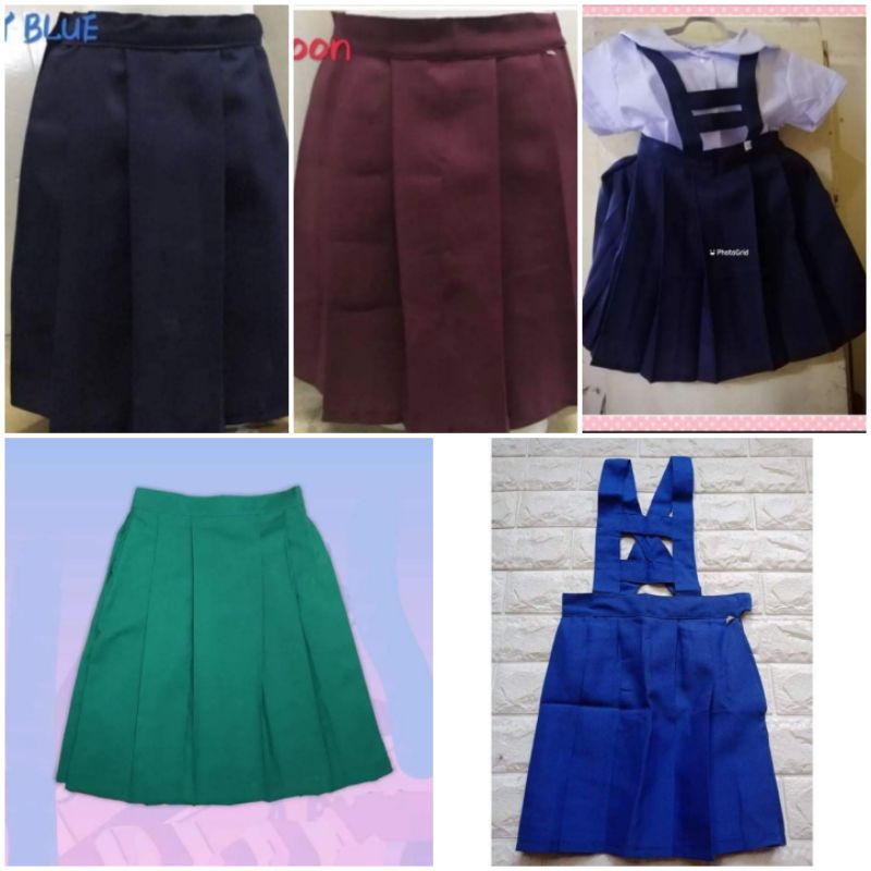 SCHOOL UNIFORM SKIRT FOR GIRLS ( BACK PLITS/ROUND PLITS | Shopee ...