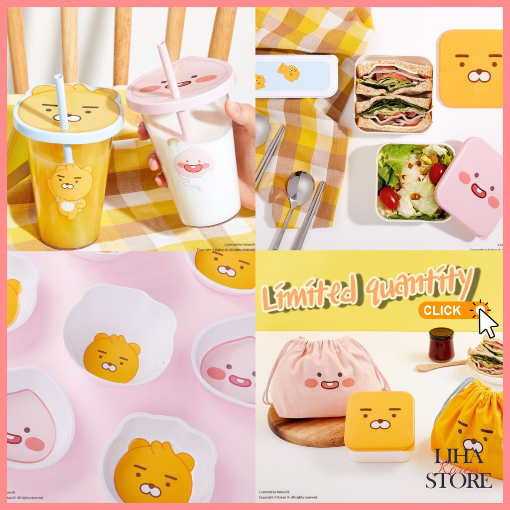 Kakao Friends Bowl,Cup Lunch Box,Spoon Case,Kakao Friends Pouch Ryan ...