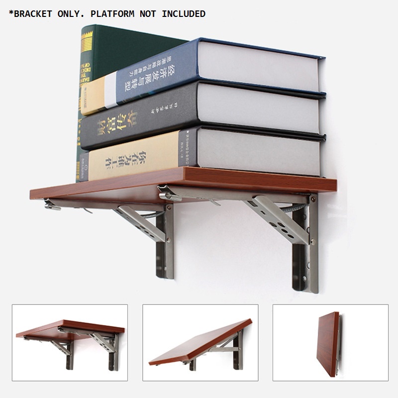 2pcs Spring Type Folding Angle Bracket F Shape Wall Mounted Table Shelf ...