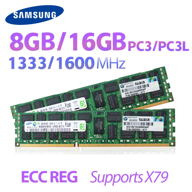 SAMSUNG RAM 8GB 8G 16G 16GB DDR3 ECC REG server memory Supports X79 1333 1600 1866 module ...