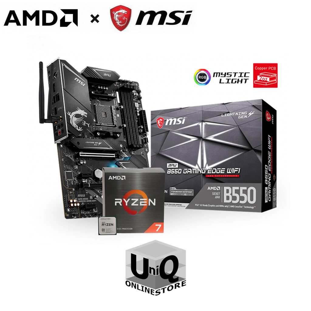 AMD Ryzen 7 5800X Processor with MPG B550 GAMING EDGE WIFI Gaming ...