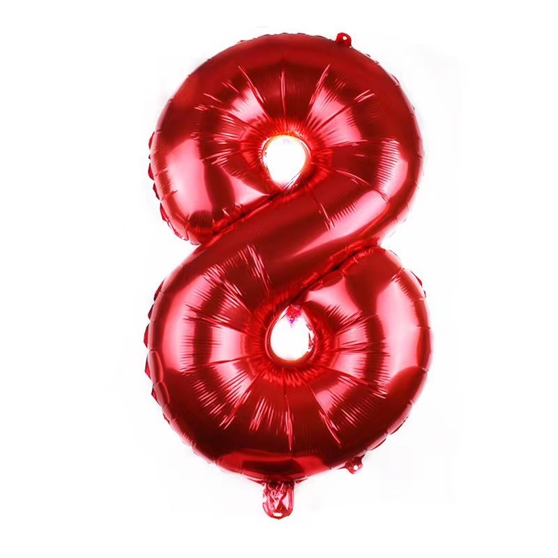 AGAR.SHOP RED 32 INCH Number Foil Balloon Giant Number Red Birthday ...