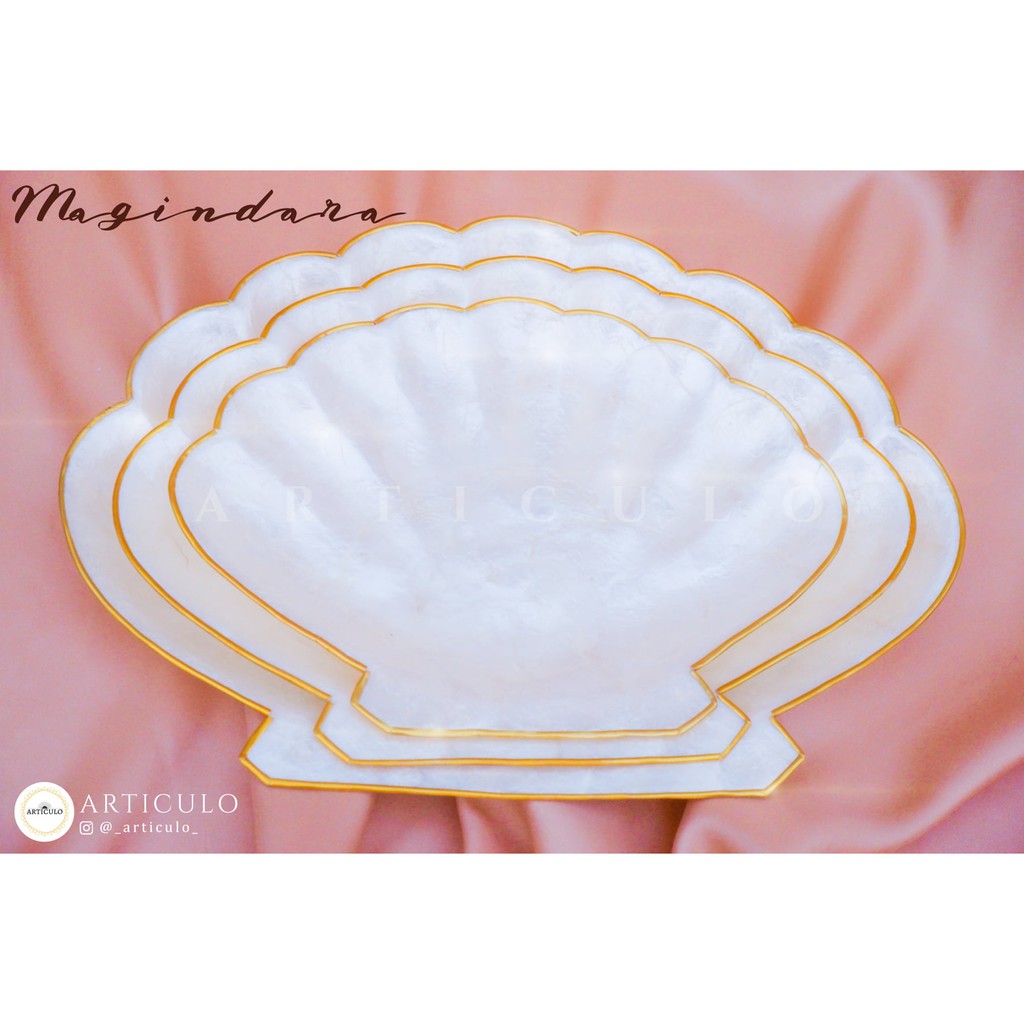 ARTICULO - MAGINDARA ( PURE CAPIZ shell catch plate / charger plate ...