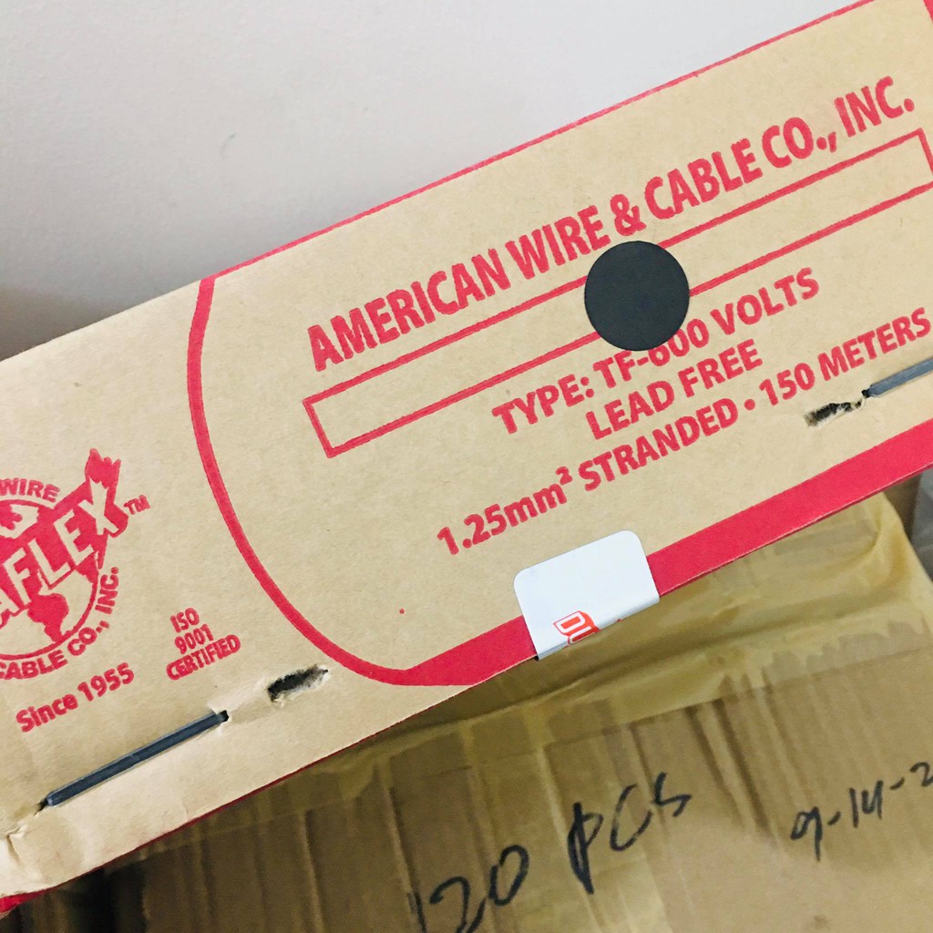 DURAFLEX TF Wire 1.25mm2 AWG #16 Stranded Black, 1 roll (150mtrs ...