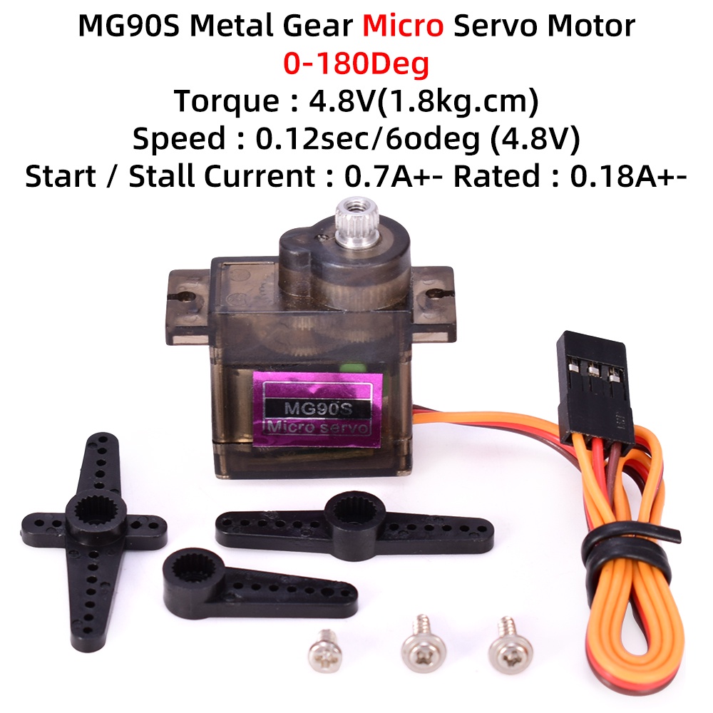 Mg995 MG996r SG90 9g MG90s Metal Plastic 180 Degree Gearbox Micro Servo ...