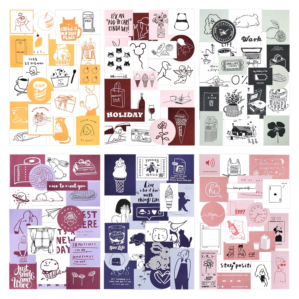 Mayplous 6 Packs Scrapbook Sticker Journal Sticker Deco Sticker for ...