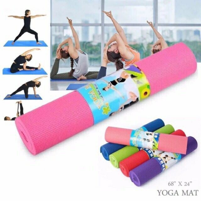 Yogamat exercise yoga mat thick non slip 4mm 170*60cm | Shopee Philippines