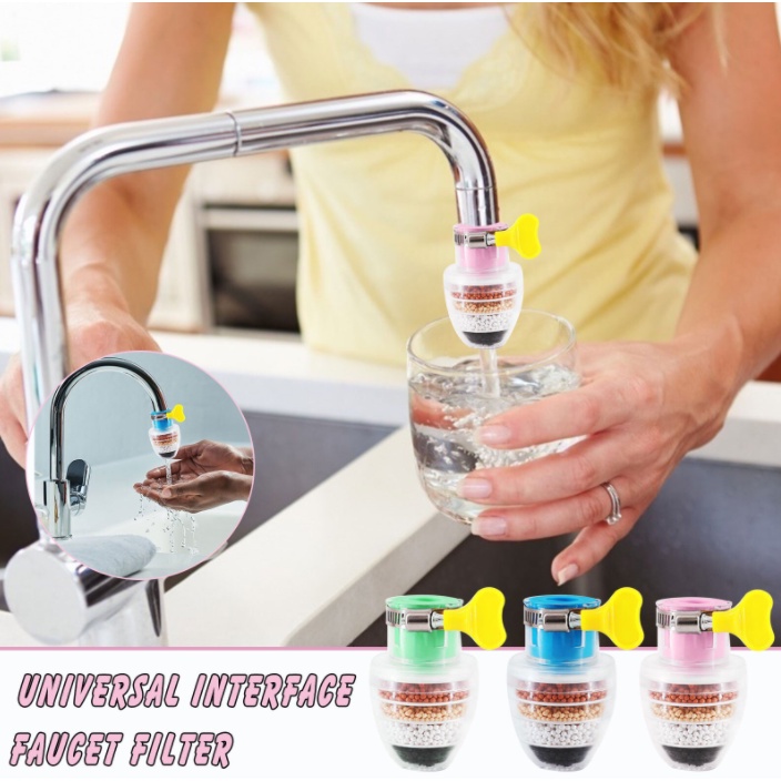 Faucet Water Filter for Kitchen Sink Universal Interface Activated ...