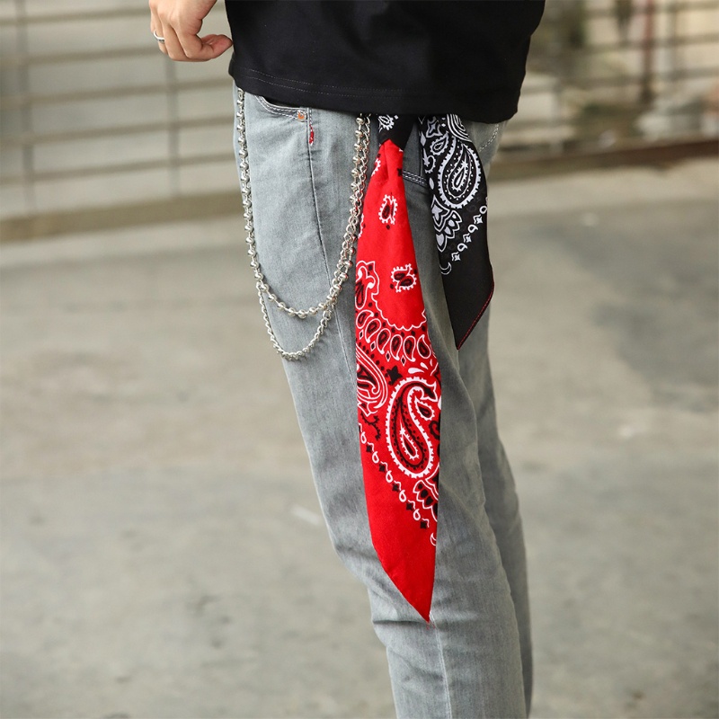 blg ️ Hip Hop Contrast Color Paisley Biker Bandana with Waist Wallet ...