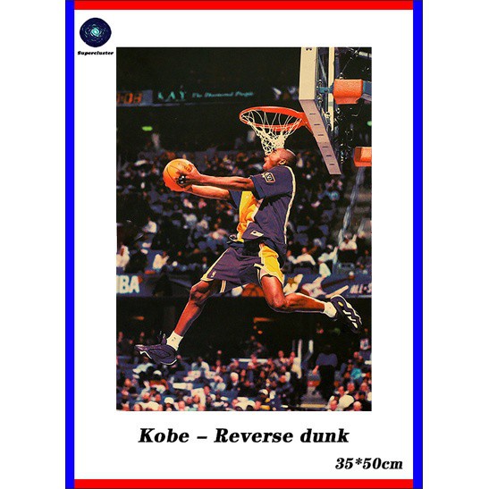 NBA "Kobe Reverse dunk" basketball star poster Kraft Paper Wallpaper ...