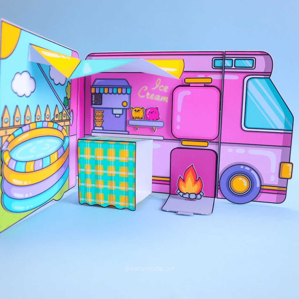 Little Girl's Camper Van Paper Dollhouse | Shopee Philippines