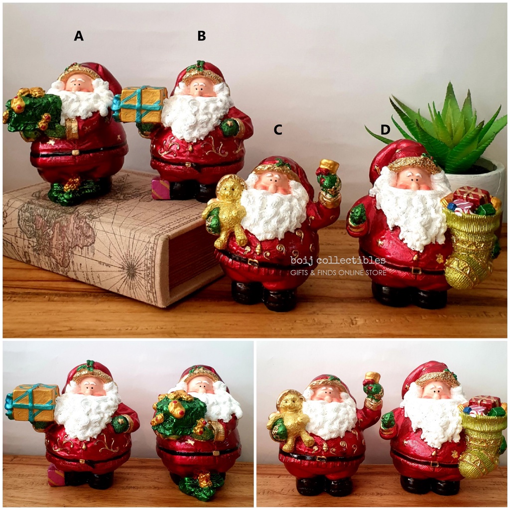 Christmas Decor Cute Dumpy Santa Claus Tabletop Figurines 4 Collectible ...
