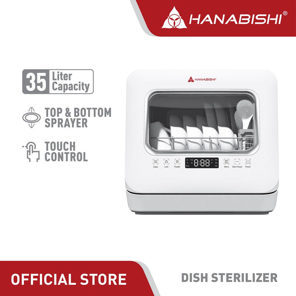 Hanabishi Dish Washer With UV Sterilizer HDISHWASH35UV | Table Top High ...