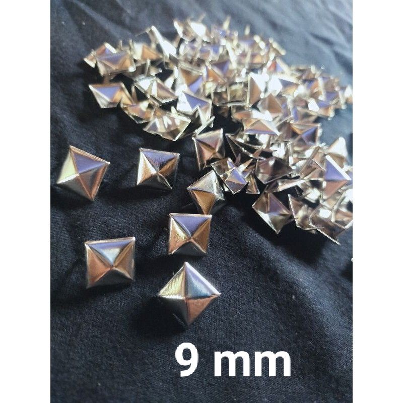 Pyramid SPIKE 144 PCS // PYRAMID PUNK SPIKES 9mm AND 12mm / NICKEL AND ...