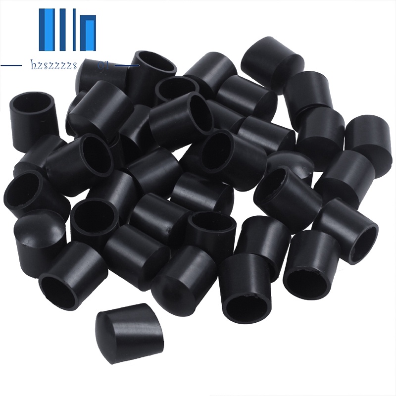 Rubber caps 40-piece black rubber tube ends 10mm round | Shopee Philippines