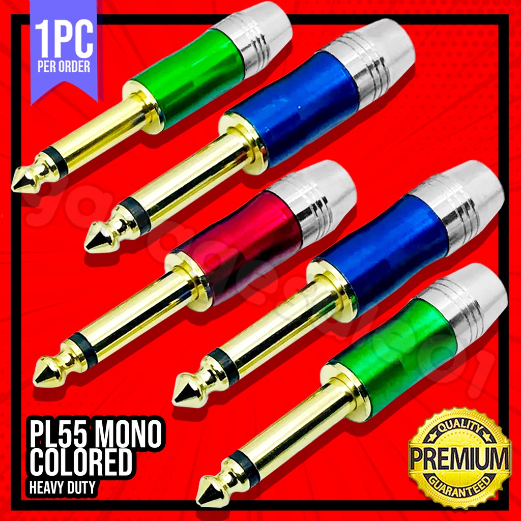 PL55 6.35mm Mono Metal Plug Colored Copper Heavy Duty | Shopee Philippines