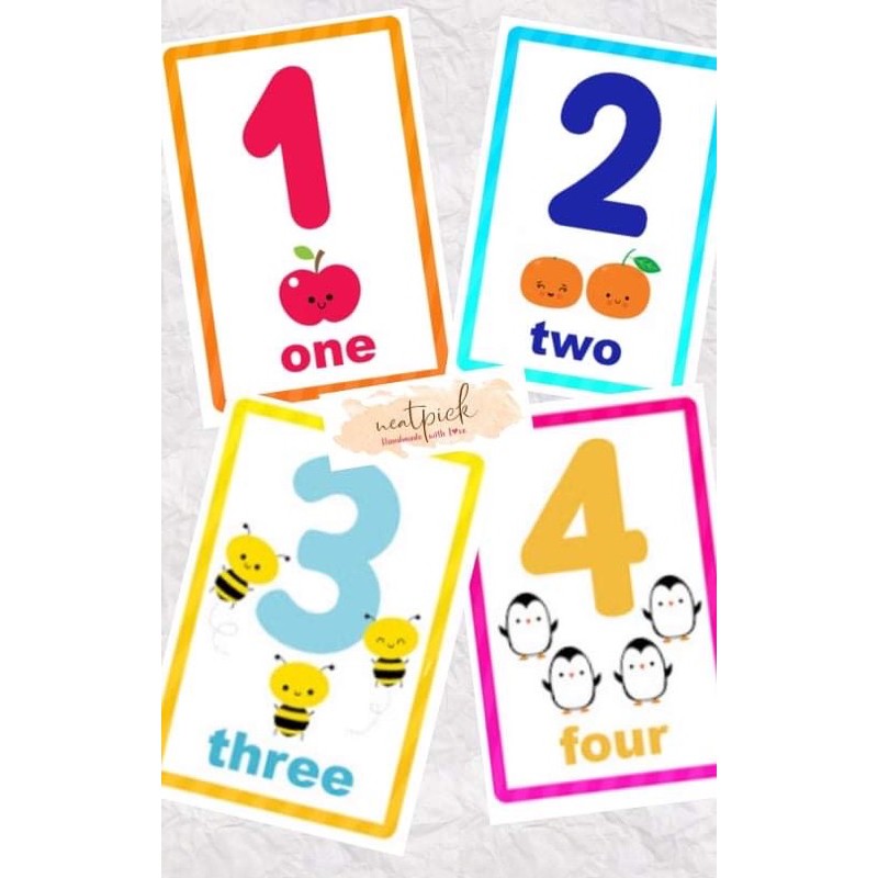 Counting / Tracing Numbers (English or Filipino) Laminated Flashcards ...