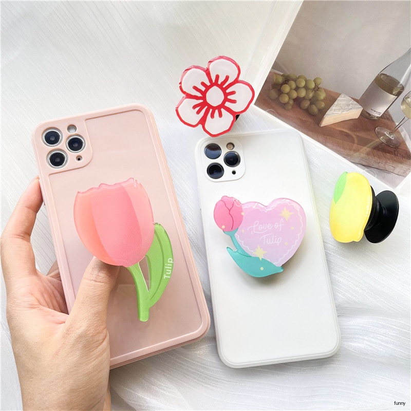 ins Tulip Flower Plain Color Grip Griptok Phone Holder | Shopee Philippines