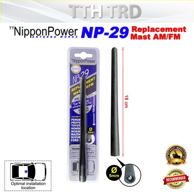 NP-29 NP29 Nippon Power car roof radio antenna mast pole FM BLM EXORA SAVVY VIVA ALZA AXIA MYVI ...