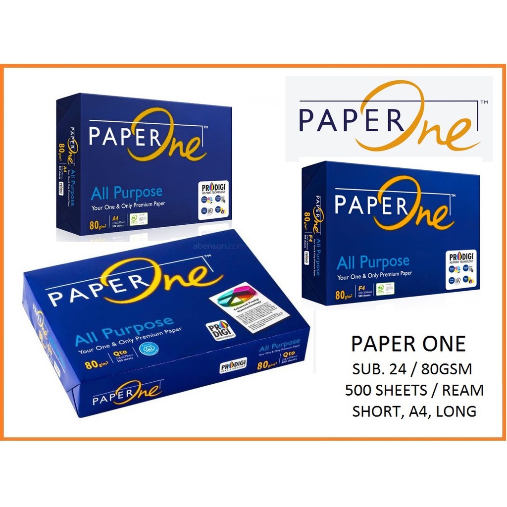 Paper One 80 GSM Copy Paper 500 sheets SHORT LONG A4 Copy Paper ...