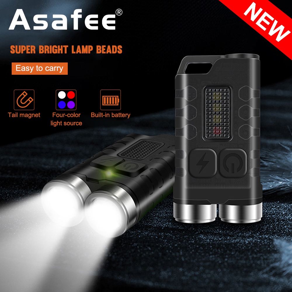 Asafee V3 EDC Keychain LED 900LM mini double-headed Rechargeable ...