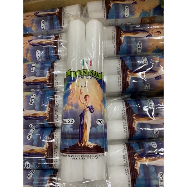 GENESIS Candle Esperma #22X2,white candle #22(2pcs) | Shopee Philippines