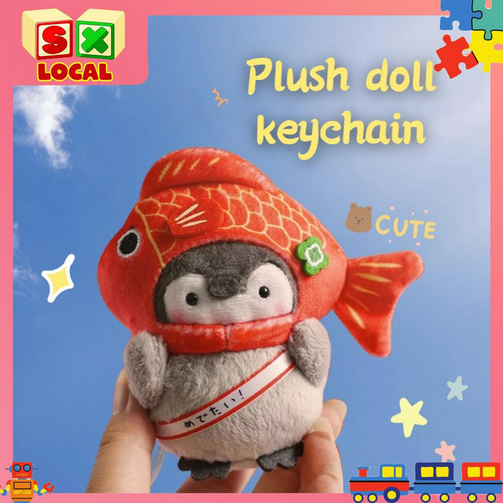 Cute Cartoon Key Ring Penguin Bag keychains Penguin stuffed toy Couple ...