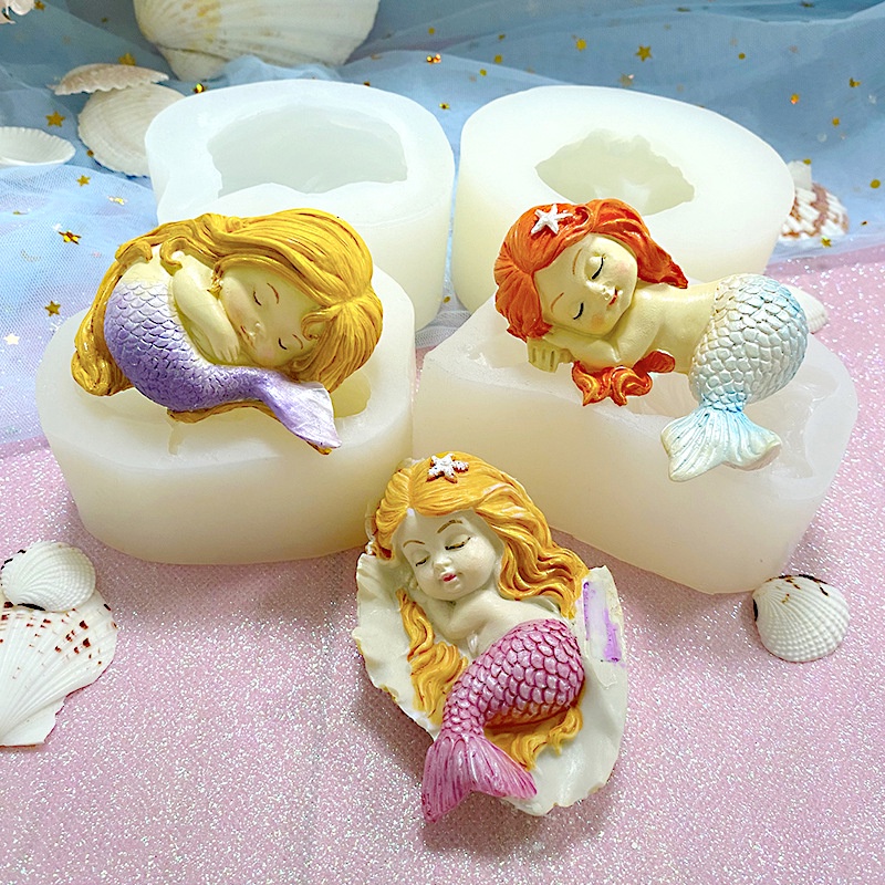 3D Three-Dimensional Mermaid Model Silicone Mold Fondant Cake ...