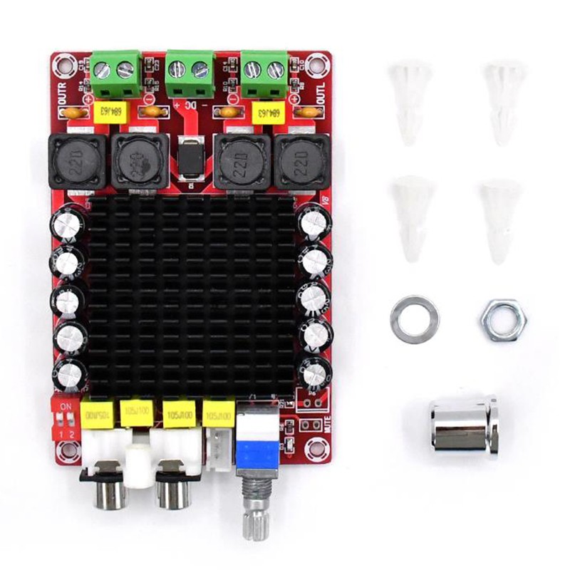 1PCS Class D 100W*100W two-channel audio stereo power amplifier board XH-M510 TDA7498 DC 14-34V ...