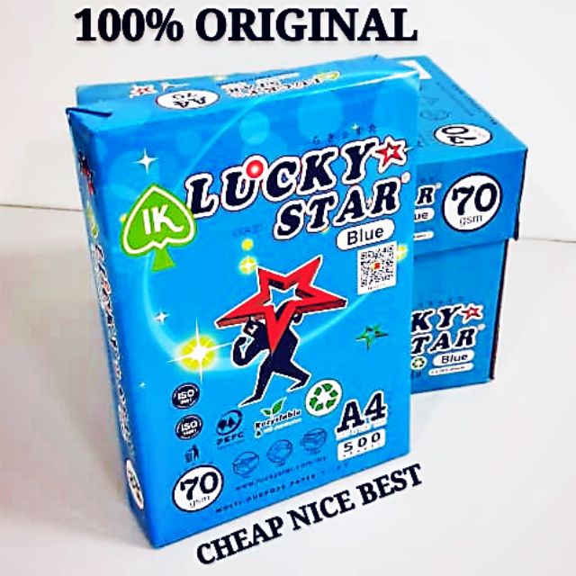Lucky Star A4 Paper Blue 70gsm- 500 sheets | Shopee Philippines