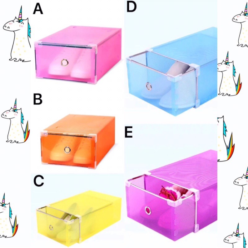 deco colorful rainbow colored foldable shoebox | Shopee Philippines