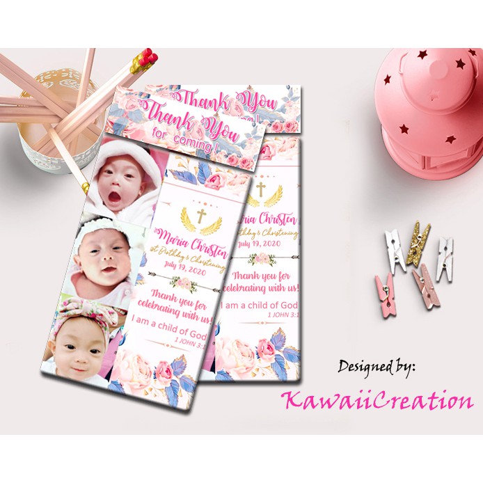pink floral christening ref magnet | Shopee Philippines
