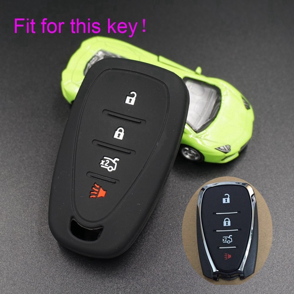4 Button Silicone Car Key Cover Case For Cruze 2016 Malibu XL Camaro ...