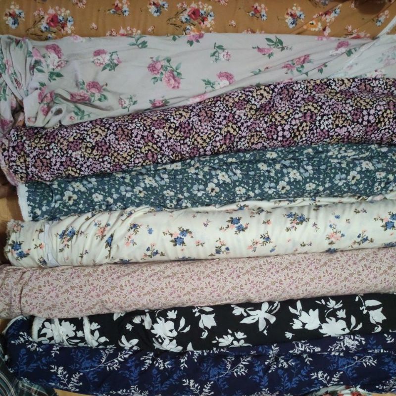 2022jul Printed Challis fabric sold per yard | Shopee Philippines