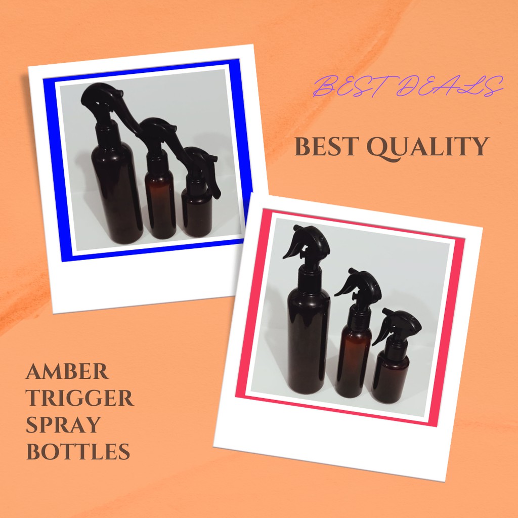 spray bottles amber Bottles with black trigger spray 75ml,100ml,250ml ...