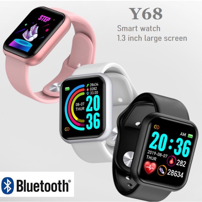 （clearance sale）Y68 Smart Watch Bluetooth Sport Waterproof For IPhone ...