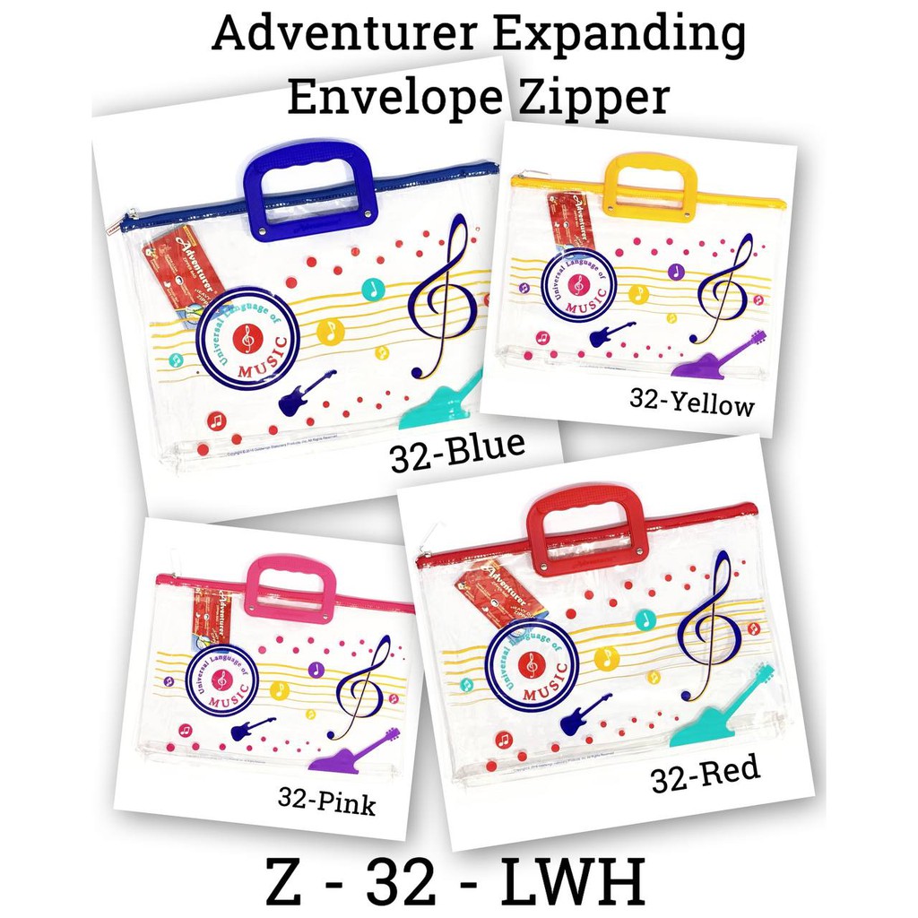 Adventurer Expanding plastic envelope with handle Zipper Z-32-LWH ... Adventurer Expanding plastic envelope with handle Zipper Z-32-LWH ...