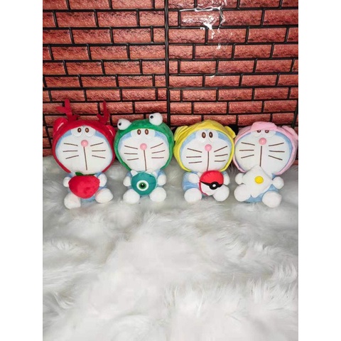 Lovely and funny Doraemon teddy bear wearing a hat made of Korean ...