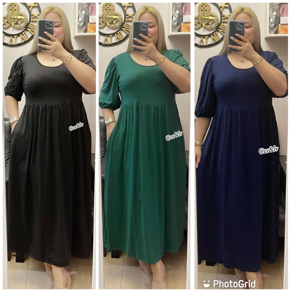 EMILY PLAIN DRESS FOR PLUS SIZE 2XL-6XL | Shopee Philippines