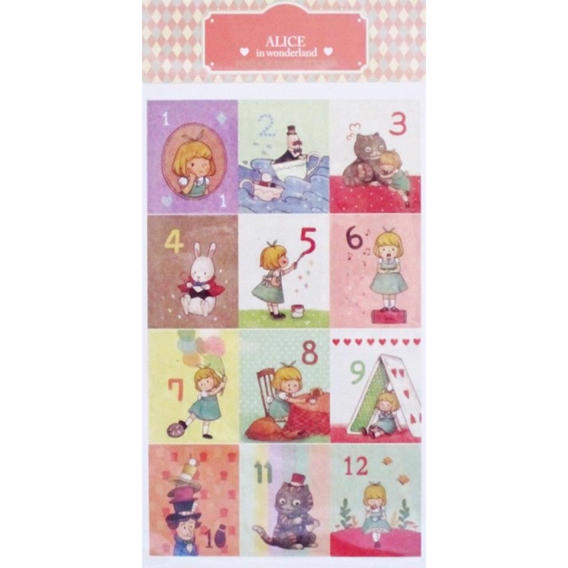 Alice in Wonderland Number Postage Stamp Sticker | Shopee Philippines