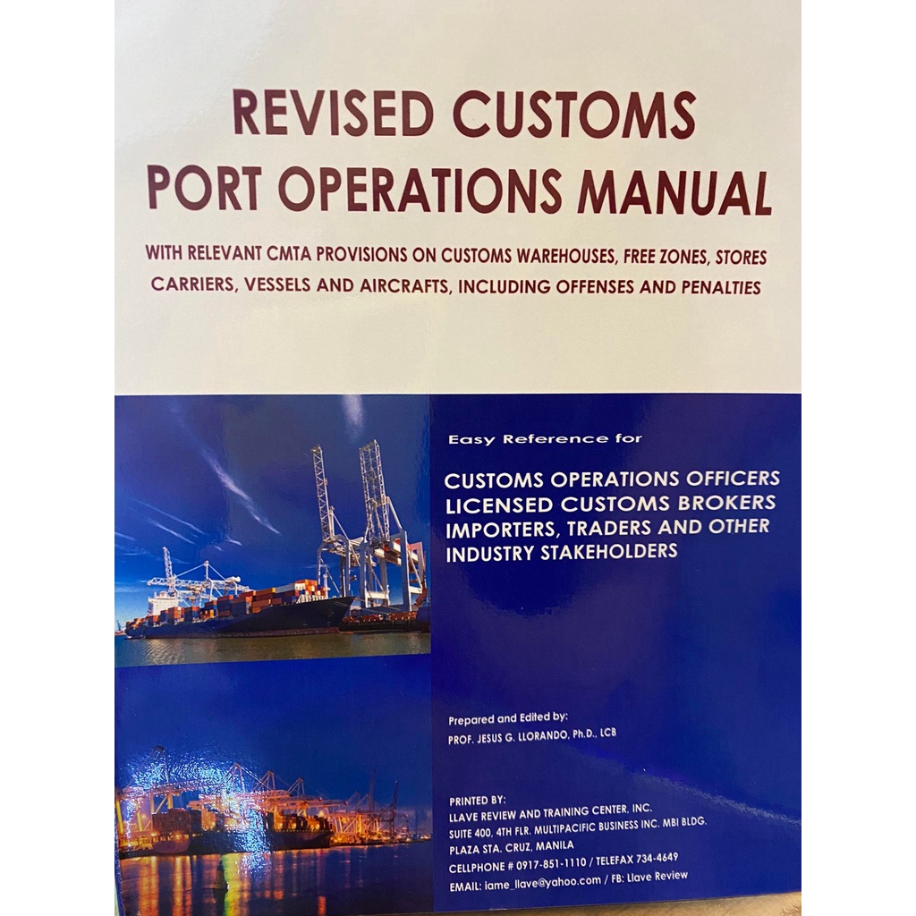 REVISED CUSTOMS PORT OPERATIONS MANUAL | Shopee Philippines