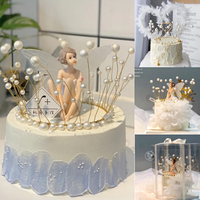 Pearl Crown Birthday Cake Topper Queen Cake Decoration Pearl Crown Cake ...