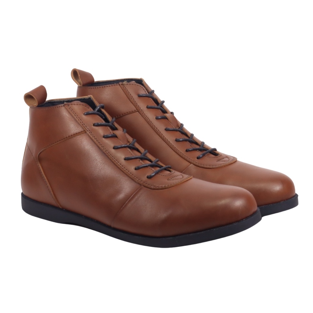 PRIA Men's Shoes Semi Boots Signature Leather Gustavo Brown | Shopee ...