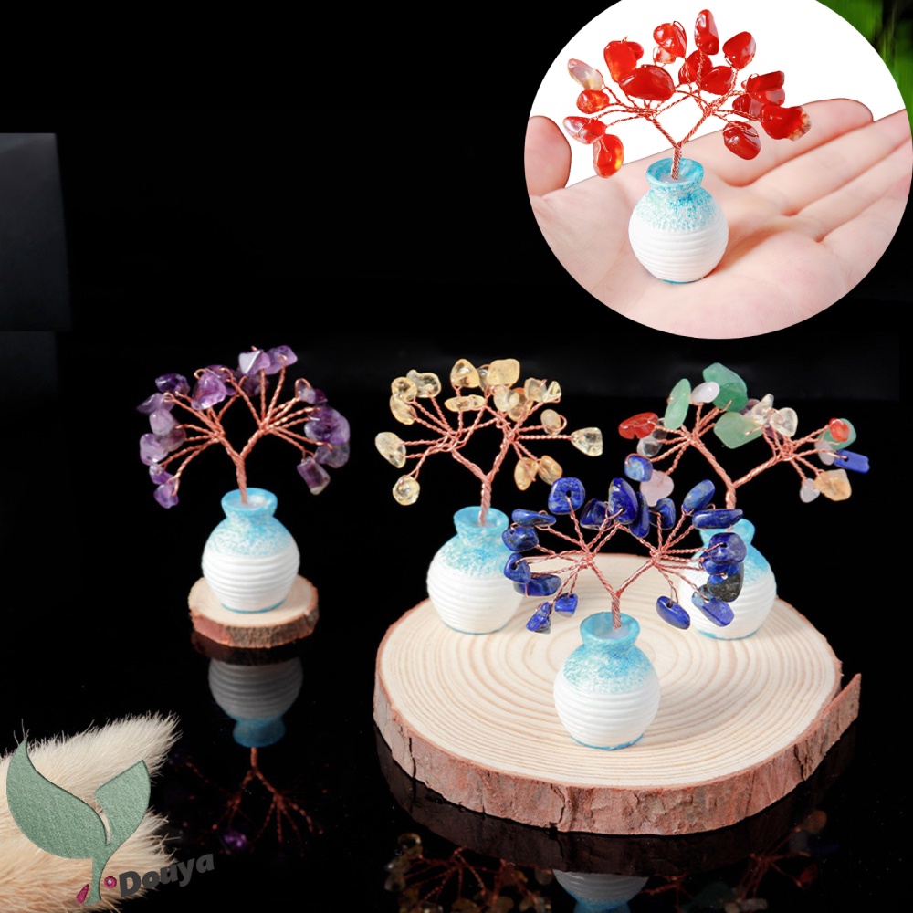 Mini Crystal Tree of Life Ornaments Natural Healing Crystal Handmade ...