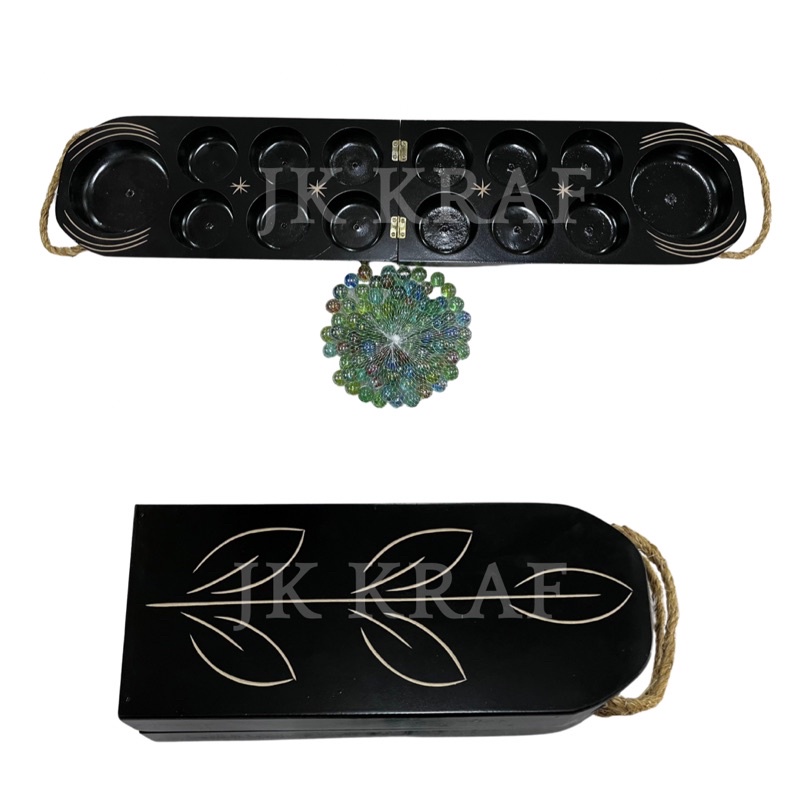 KAYU Folding Wooden Congkak/Traditional Games/Folding Congkak/Free Guli ...